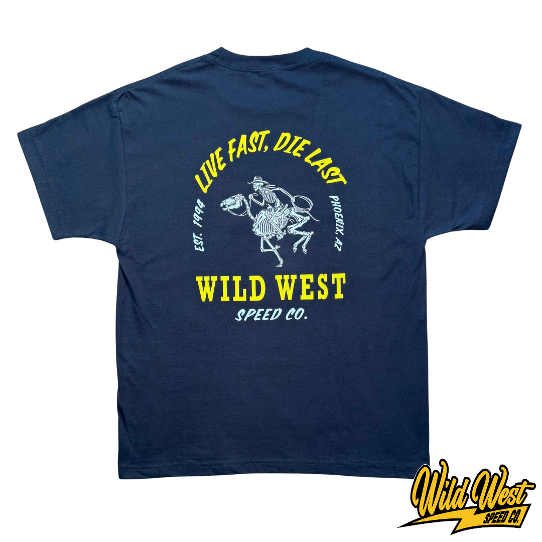 Live Fast, Die Last (Black/Yellow) – Wild West Speed Co